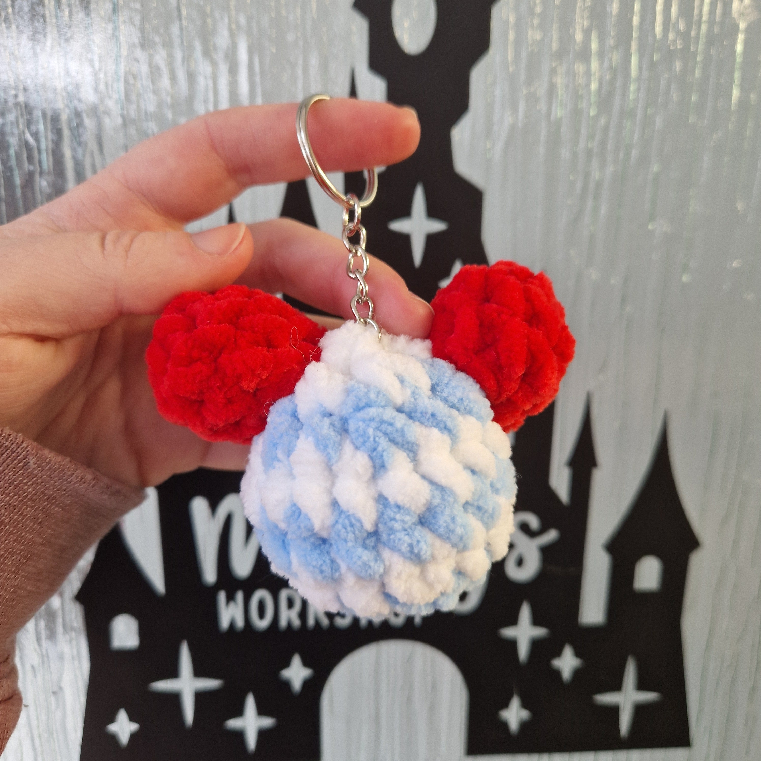 Mr Pirate chunky crochet mouse keyring – Molly Mouse Makes